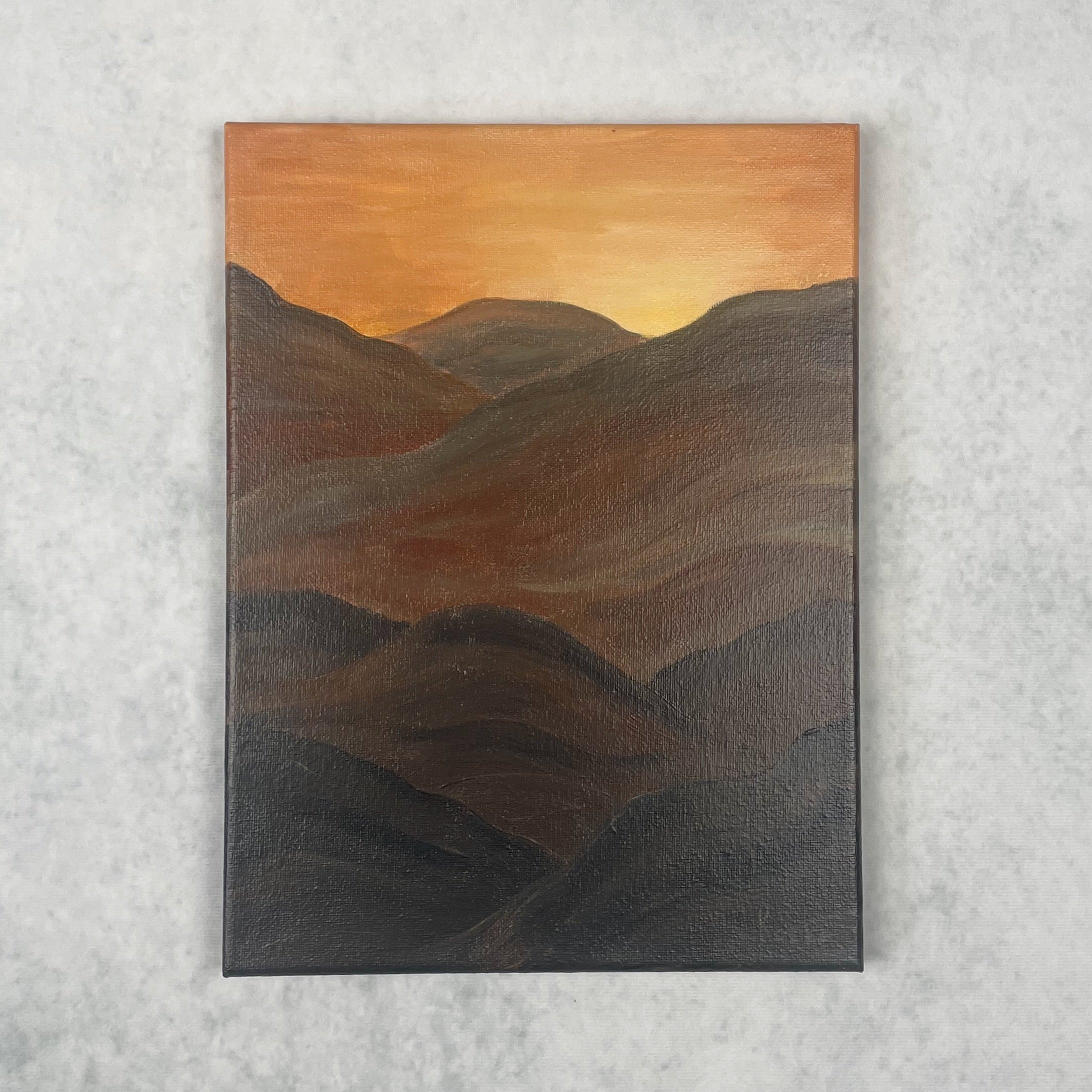 Cozy way home. Sunset. Art, wall decor, optimistic original signed lan ...